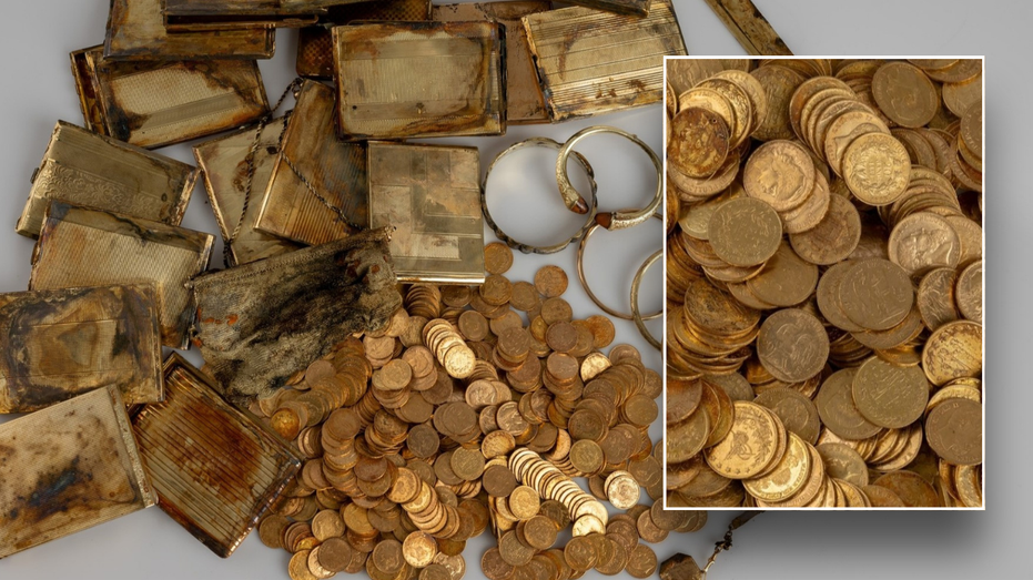 Hikers uncover mysterious gold-filled treasure trove in overgrown field: 'Unusually large'