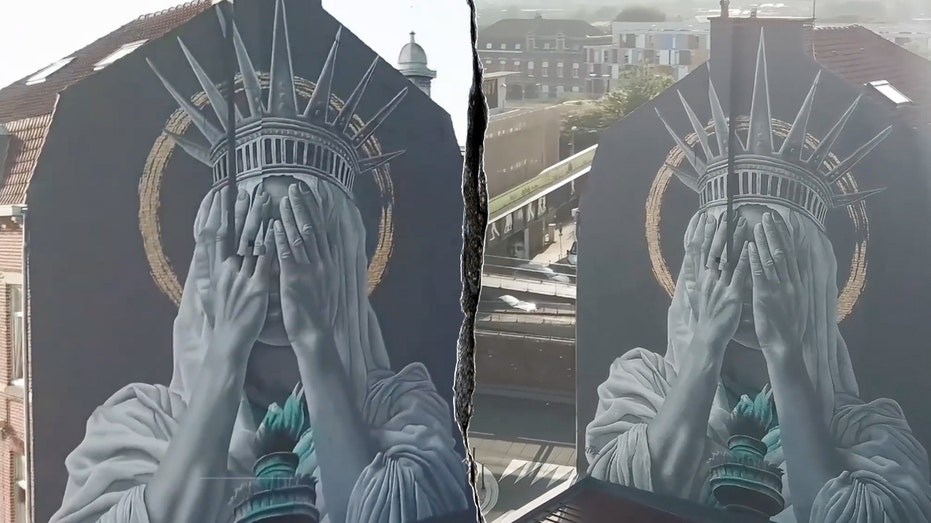 Statue of Liberty mural intentionally placed in migrant city stirs up ...