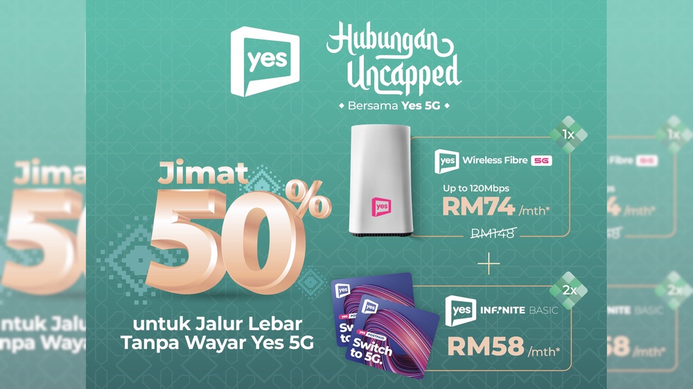 Yes 5G tawar Pakej Keluarga, pelan internet tanpa had di dalam dan luar ...