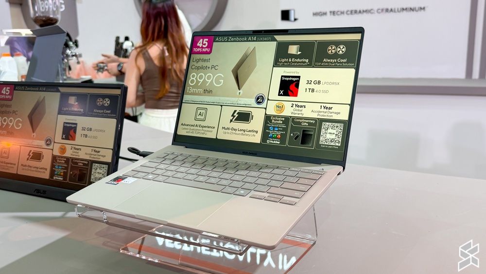 Asus Zenbook A14, laptop ringan bawah 1kg berkuasa Snapdragon X, harga ...