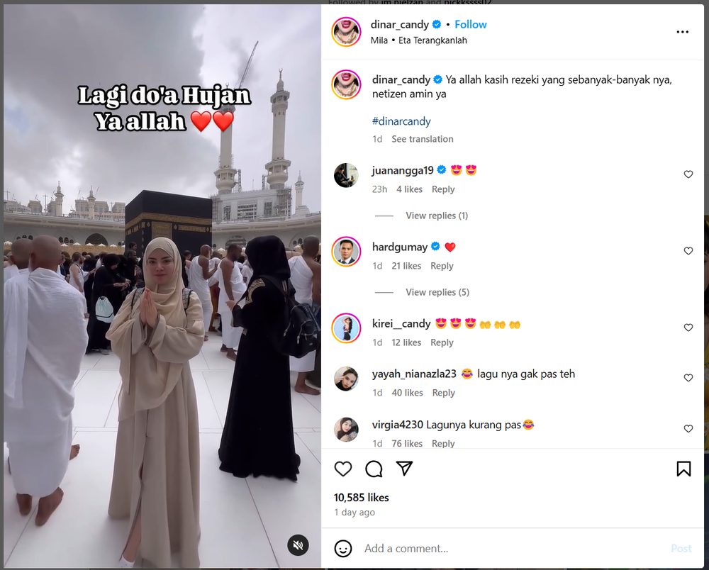 Guna Lagu Dangdut Untuk Video Tunai Umrah, Warganet Tuduh Dinar Candy ...