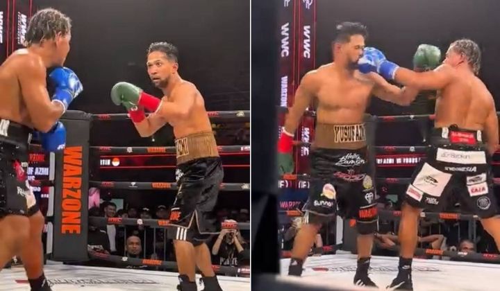 Yusuf Azmi ‘Tumbang’ Di Tangan Yunus Martin, Terhuyung-hayang Dalam Ring [Video]