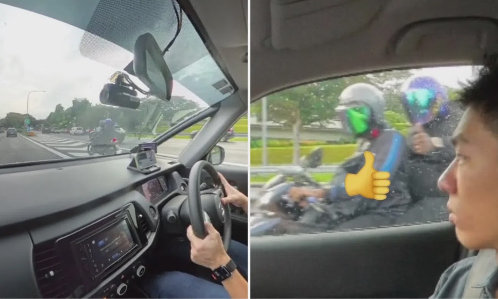 Motorcyclist swerves across lanes along TPE, pillion rider flashes ...