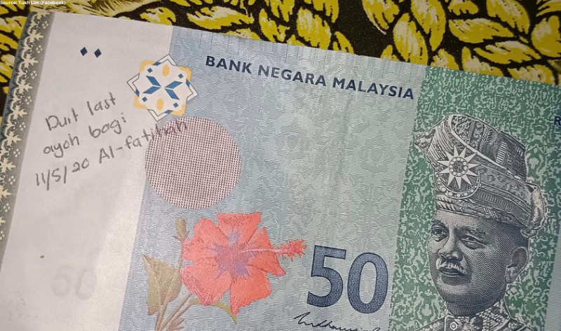 “The last RM50 note given by dad”, M’sian searching for owner who got ...