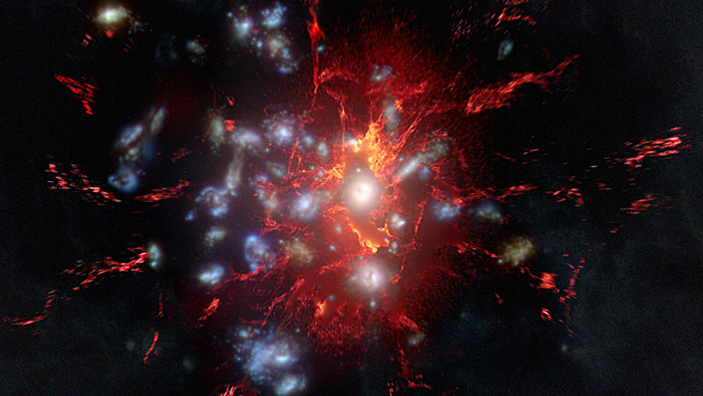 This baby galaxy cluster is powering extreme star formation with a ...
