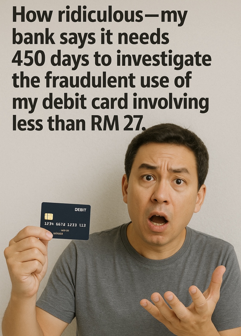 How ridiculous-my bank says it needs 450 days to investigate the ...