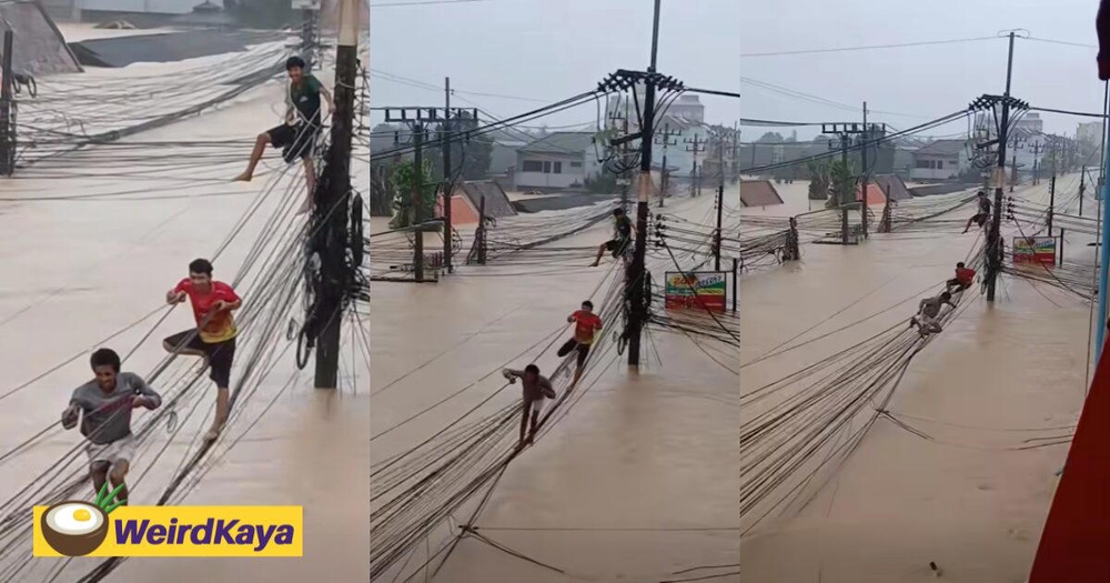 3 Hatyai Flood Victims Crawl Across Electric Cables To Escape Rising ...