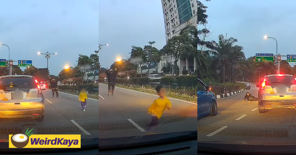 Child Runs Onto Busy Road In Johor During Morning Rush Hour, Horrified ...