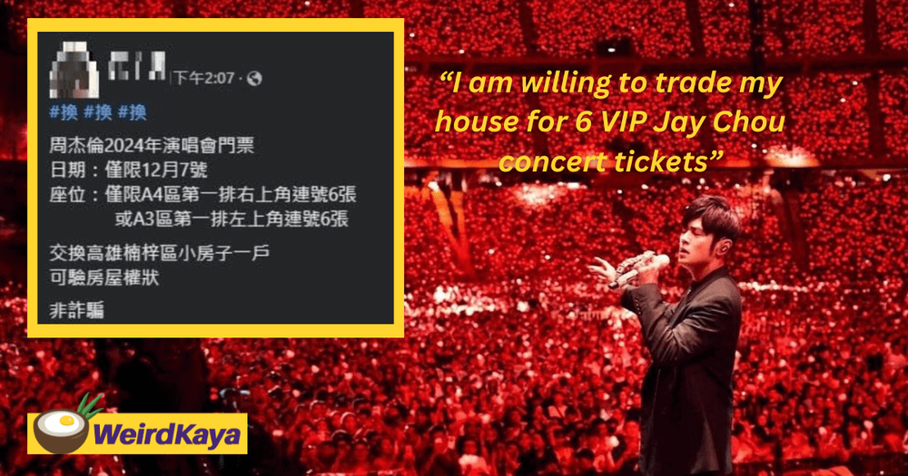 Taiwan Fan Offers His House In Exchange For 6 Jay Chou Tickets Worth ...