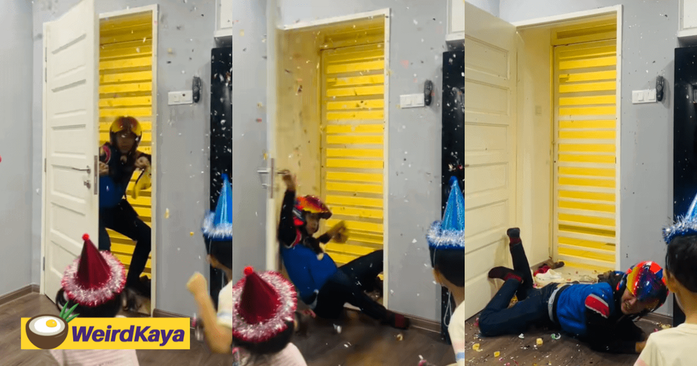 M’sian Dad Hilariously Stumbles To The Ground After Popper Freaks The ...