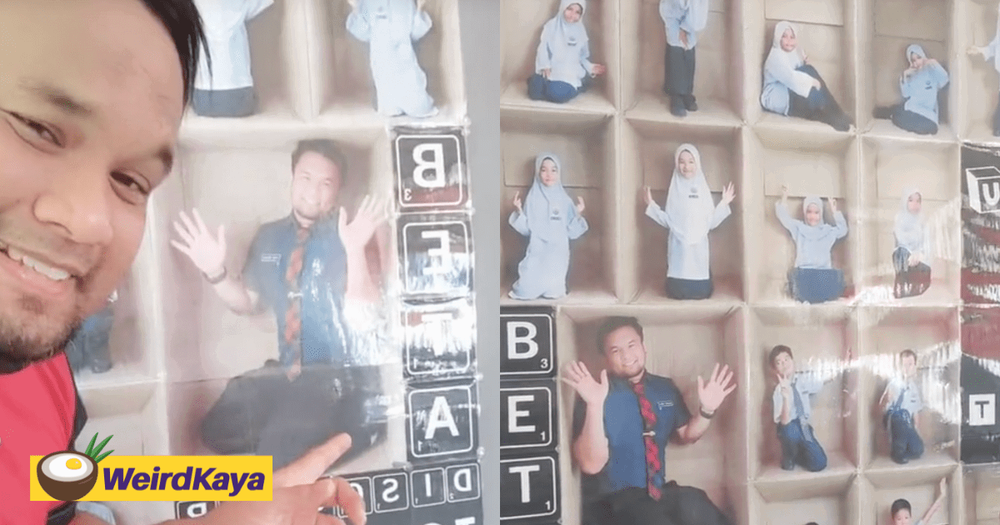 M’sian Teacher Turns Cardboard Boxes Into Creative Photo Booths For Class Portraits | WeirdKaya