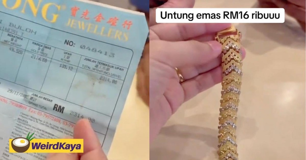 M’sian Woman Discovers Gold Bracelet She Bought For RM2,300 In 2002 Is Worth RM18,000 Today ...