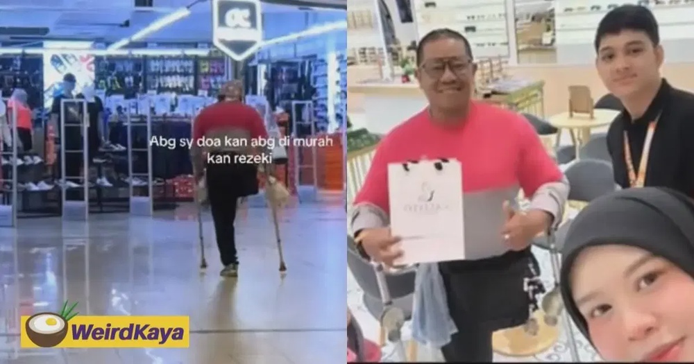 M’sian Woman Gifts Glasses To OKU Rider After Seeing His Tireless Effort To Support His Family ...