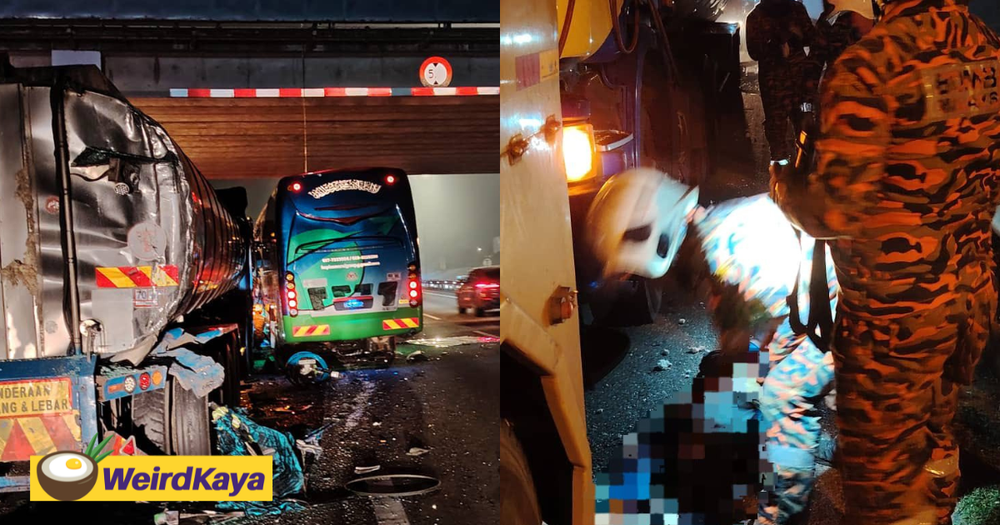 Tour Bus And 2 Lorries Crash Into Each Other In Johor, 2 Dead & 16 ...