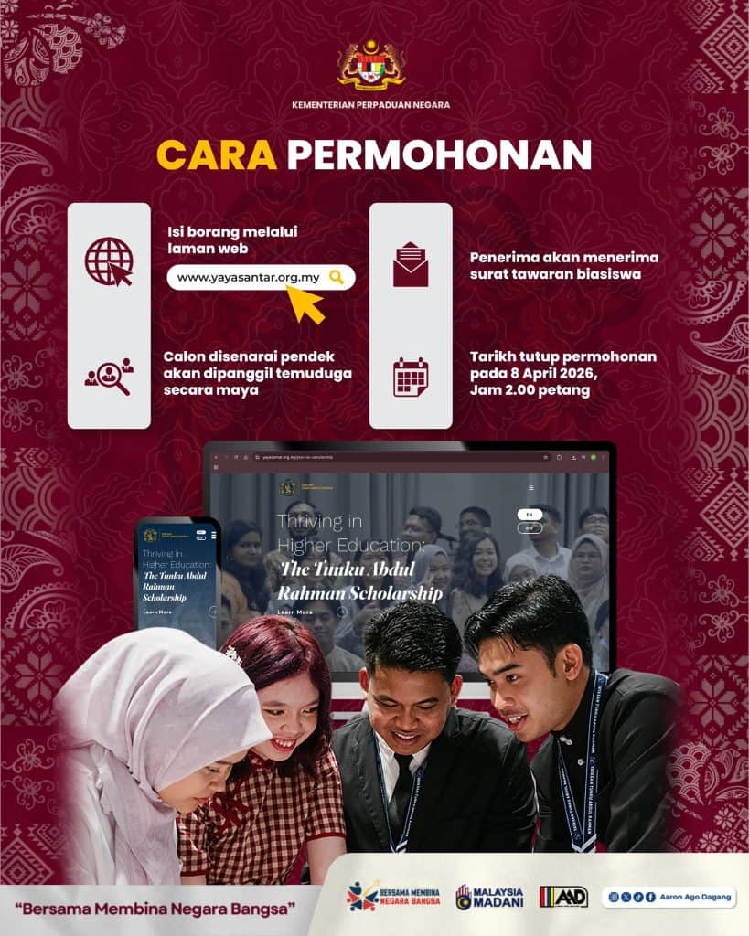 BTAR 2026: Permohonan Biasiswa Tunku Abdul Rahman