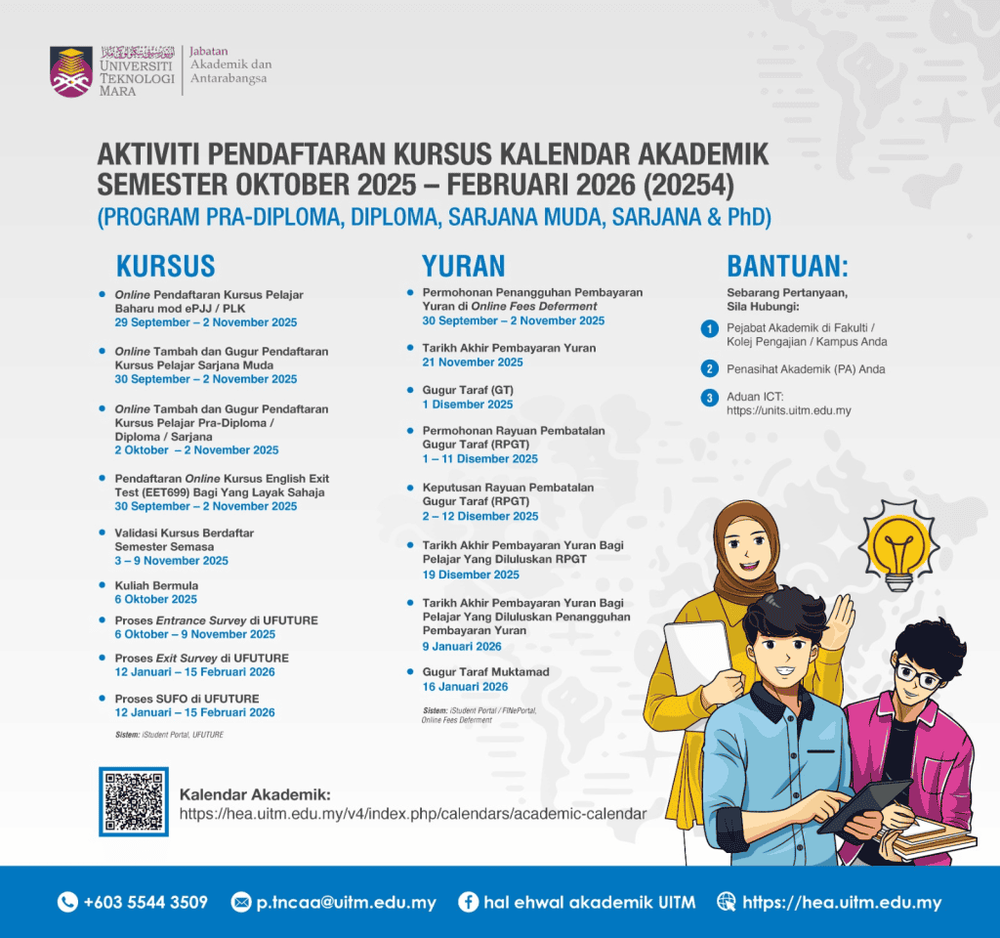 Kalendar Akademik UiTM 2025: Daftar Kursus, Exam & Cuti