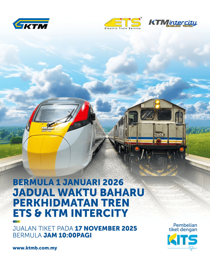 Jadual ETS & KTM Intercity Mulai 1 Januari 2026