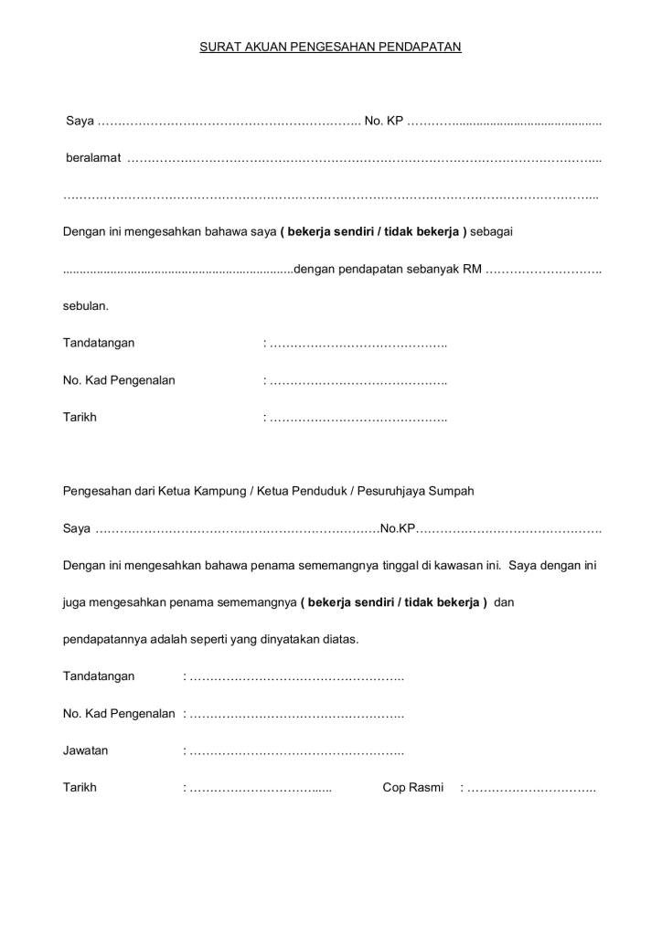 Borang Pengesahan Pendapatan: Muat Turun Template & Contoh - Newswav