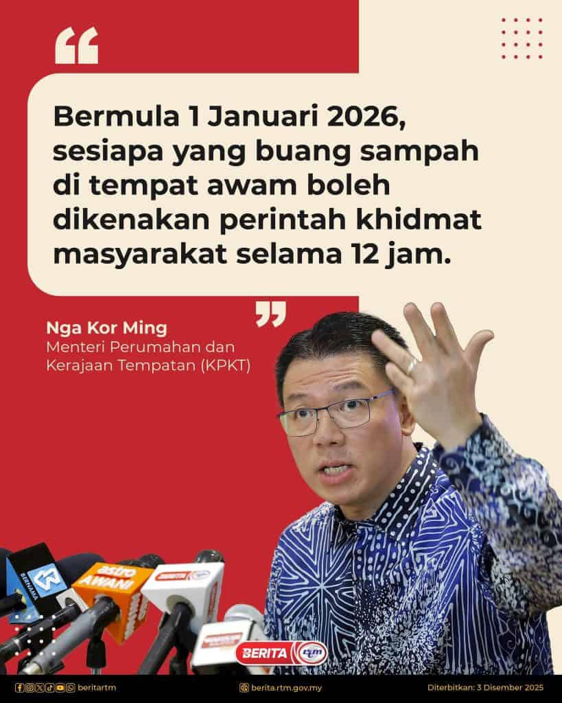 Denda Buang Sampah 2026 – Bermula 1 Januari