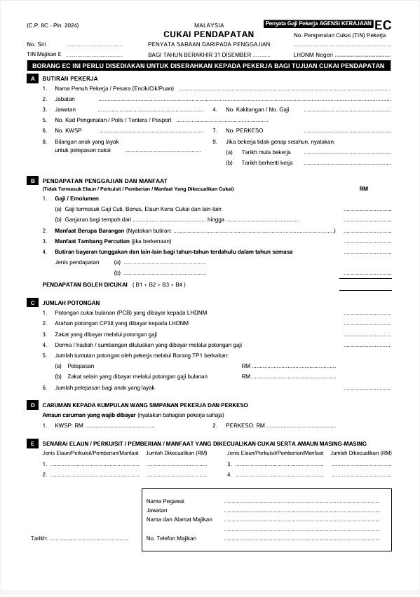 Borang E LHDN – Panduan Muat Turun Borang E, EA, EC 2025