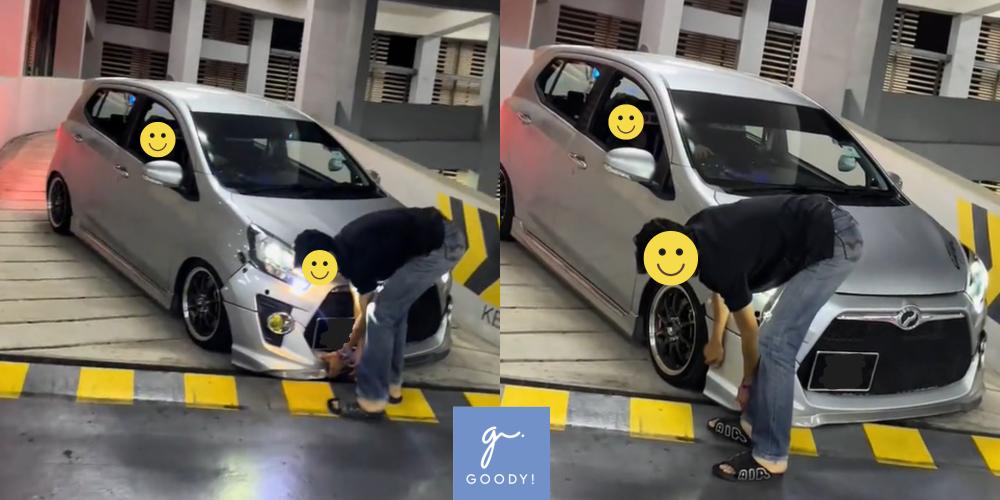 WATCH: Good Samaritan Helps Axia With Custom Bumper Stuck On Speed Hump