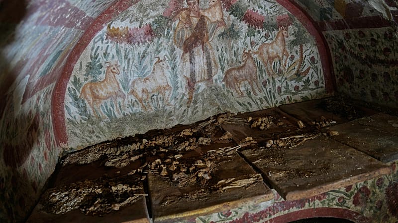 Archaeologists uncover rare Roman-style 'Good Shepherd' fresco near Iznik