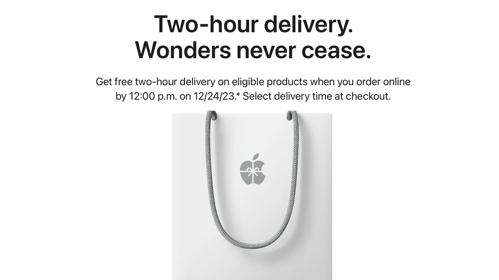 Apple Offering Free Two-Hour Delivery for Last-Minute Gifts