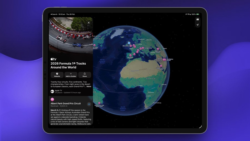 Apple Maps Launches F1 Tracks Guide Ahead of 2026 Season