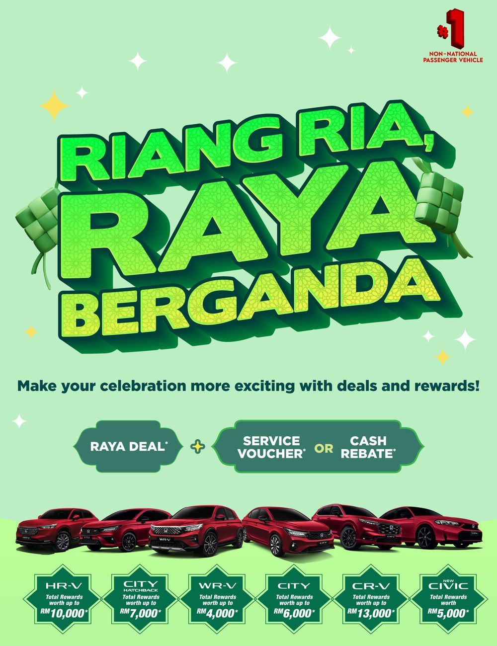 Up to RM13,000 OFF for new Honda cars this Raya season