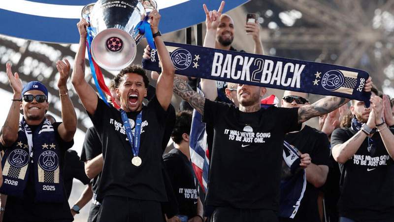 In pictures: Paris hosts PSG victory parade after back-to-back ...