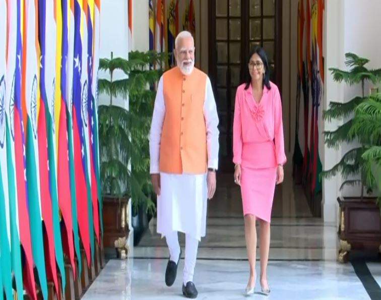Prime Minister Narendra Modi meets Venezuela's Acting President Delcy ...