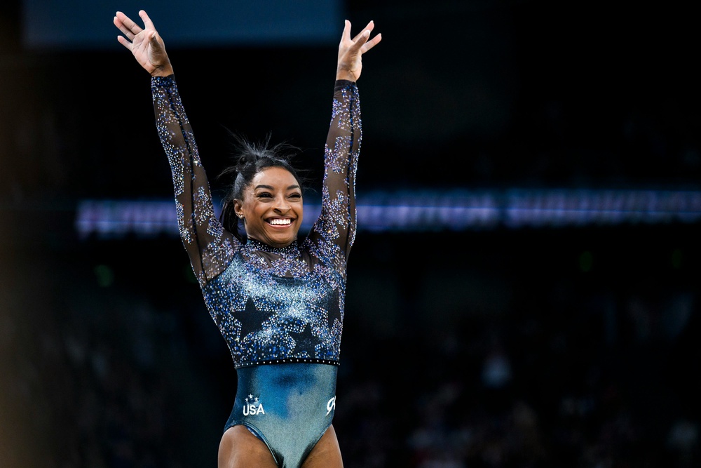 Simone Biles’ 1st Team USA Uniform Was Sheer, Bedazzled, & $3,000