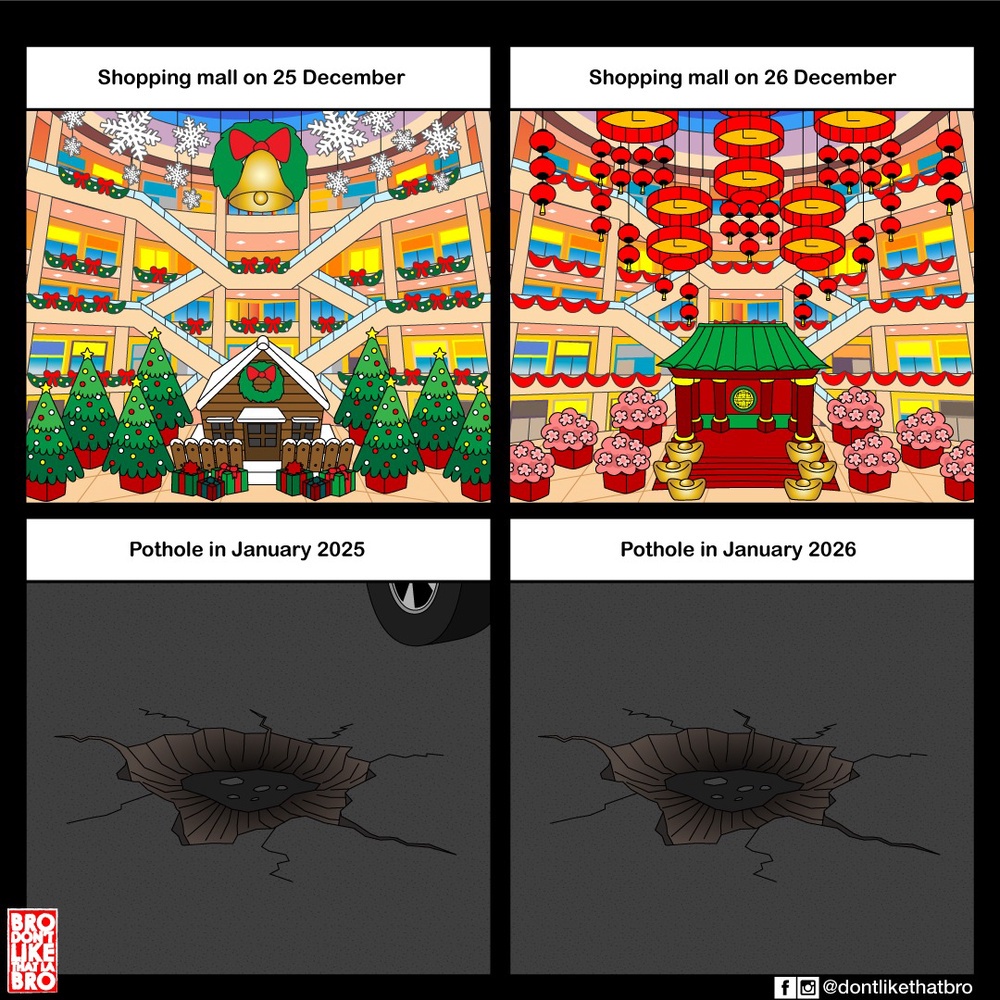 Maybe we should get the people who changes festive decorations in malls ...