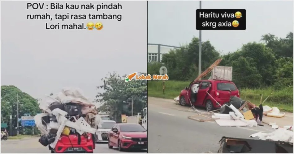 “Ni bukan sebab pindah” – Tular Axia Merah Angkut Barang Atas Kereta ...
