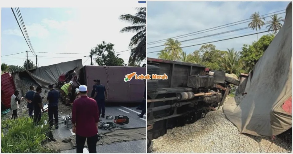 Masalah Stereng Punca Lori Bawa Batu Rempuh Trak FRU