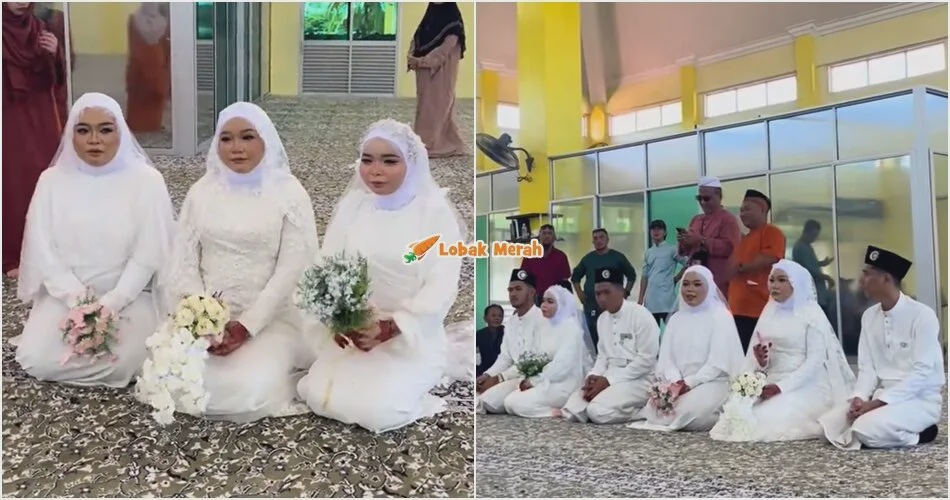 “Macam filem Tiga Abdul” – Perkahwinan ‘Rare’! Pengantin 3 Beradik ...