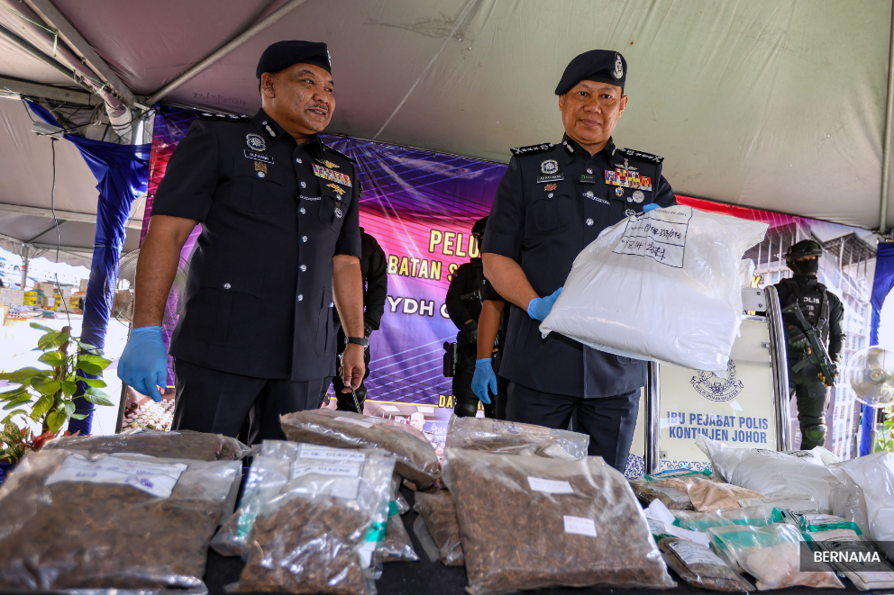 Johor police dispose of drugs valued at RM43.54m