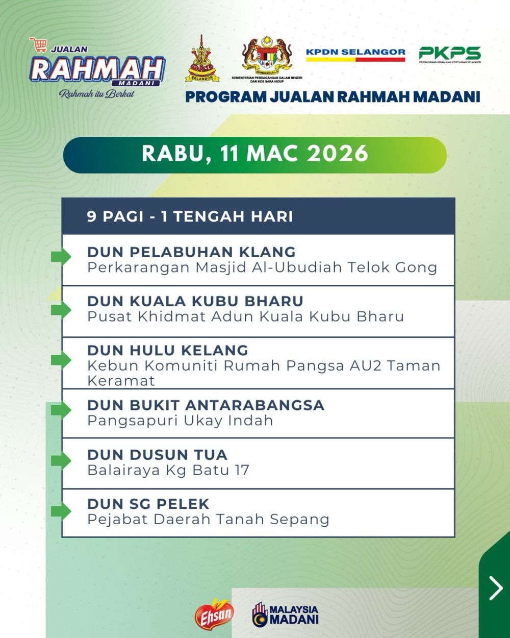 Dusun Tua, Bukit Antarabangsa antara enam lokasi Jualan Ehsan Rahmah ...