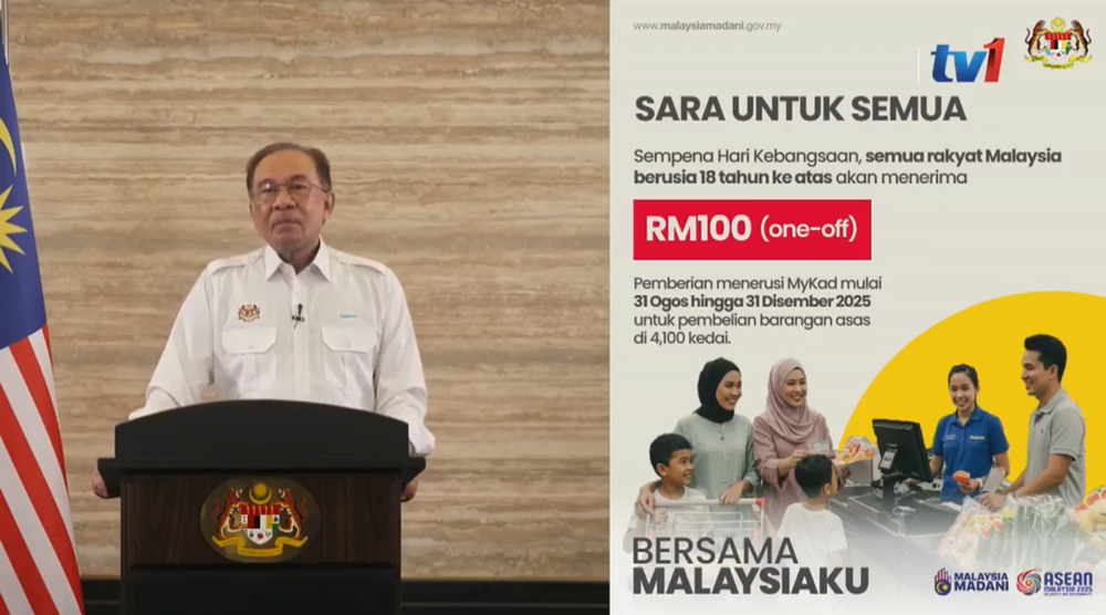 Anwar Announces RM100 Cash Aid for All Malaysians Aged 18 and Above ...