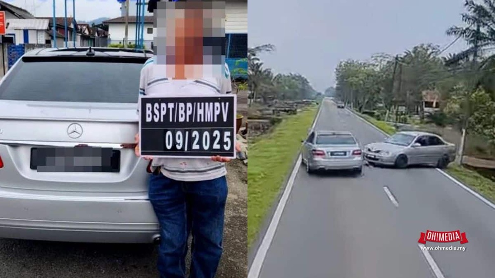 Warga Emas, Pemandu Mercedes Nyaris Rempuh Waja, Ditahan Kurang 24 Jam