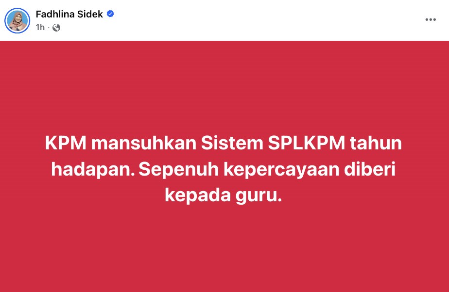KPM mansuh sistem SPL KPM, beri kepercayaan sepenuhnya kepada guru ...