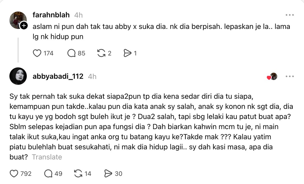 Abby Abadi nafi benci Aslam – “Tapi kena sedar diri dia tu siapa ...
