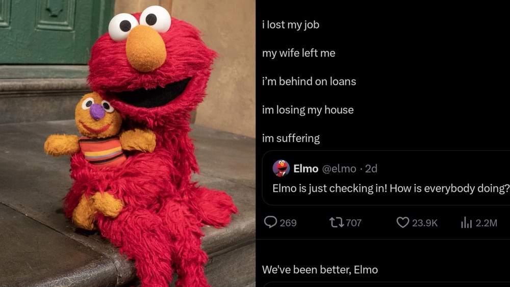Elmo responds to angsty replies following viral wellness check post Elmo responds to angsty replies following viral wellness check post