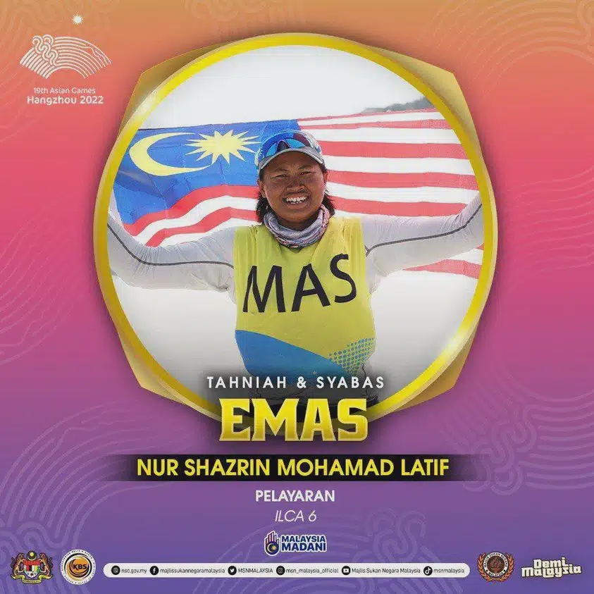 Pelayar wanita sumbang emas pertama negara dalam Sukan Asia