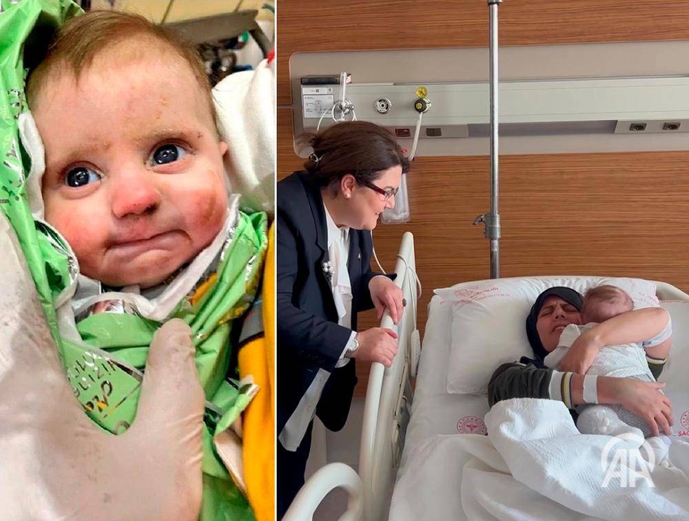 Turkey earthquake survivor baby reunited with mother after 54 days