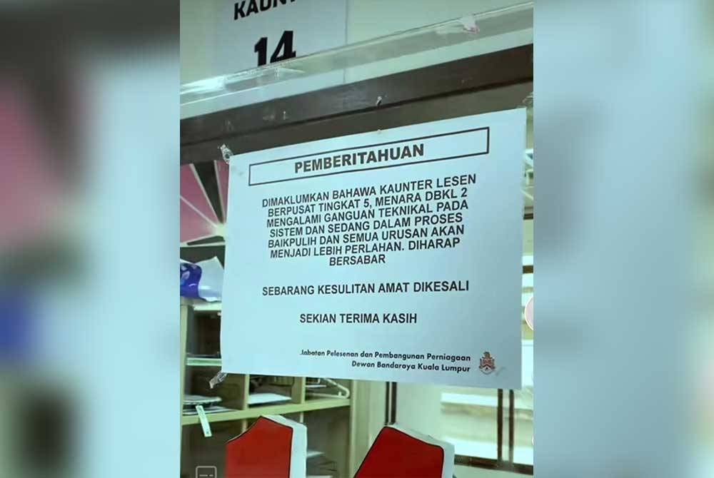DBKL clarifies counters not fully operational due to system issues