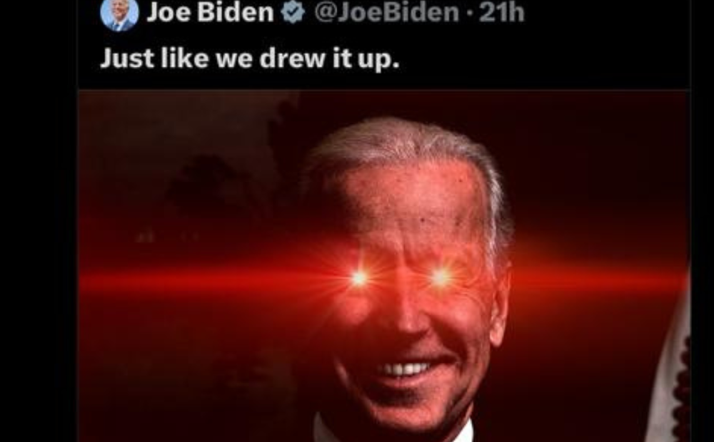 Joe Biden giving Cyclops-villain vibes in latest photo he tweeted; "You ...