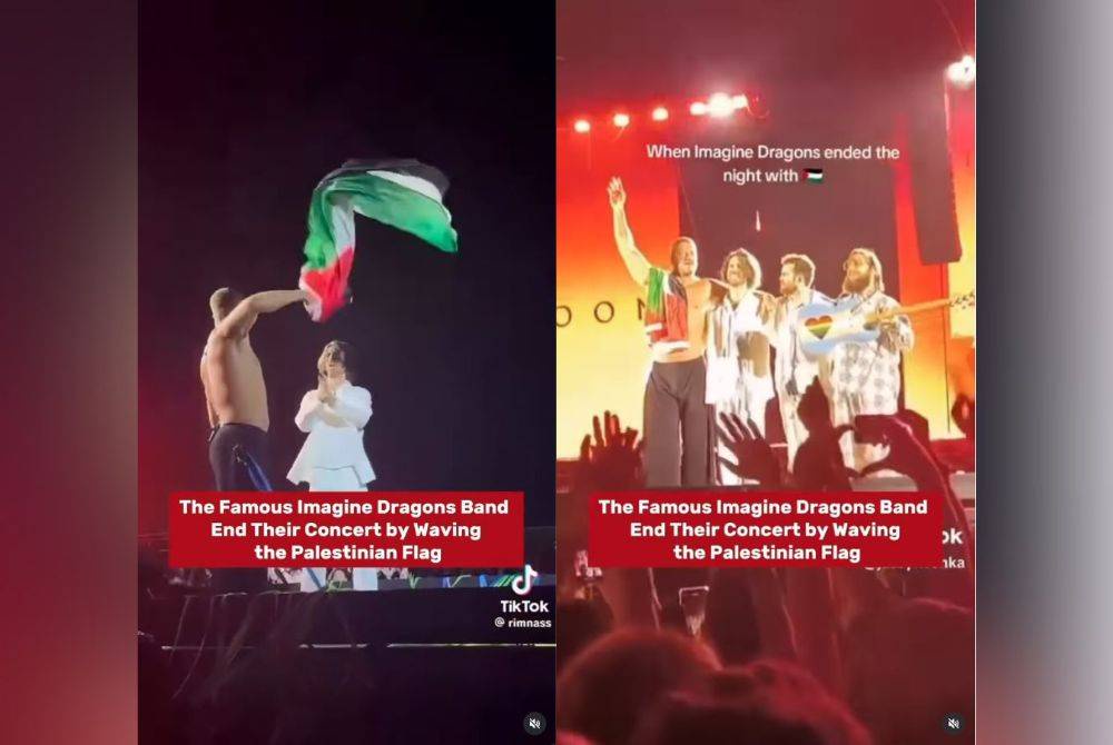 Imagine Dragons' Dan Reynolds drapes Palestinian flag in gesture of solidarity