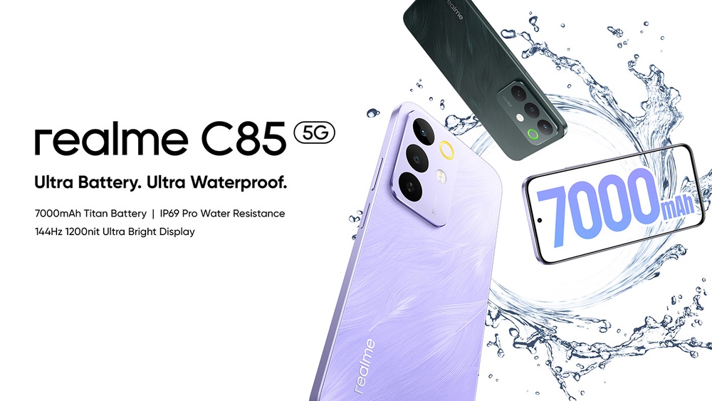 Realme C85 series Malaysia: IP69K water resistant, 7,000mAh battery ...