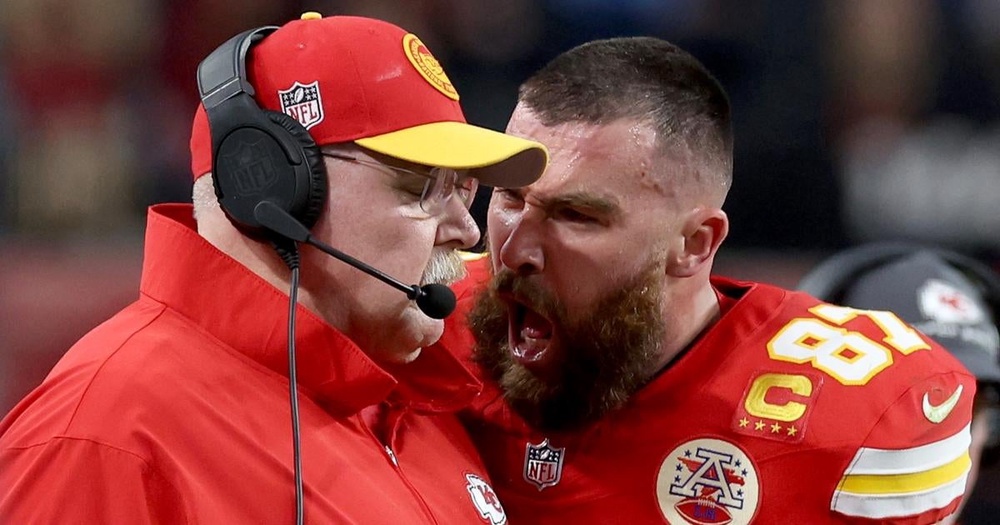 Travis Kelce Caught Yelling in Andy Reid's Face After Chiefs' Super ...